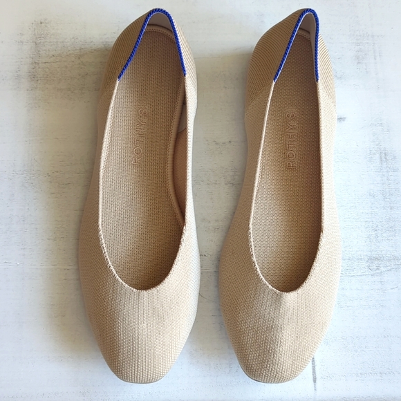 Rothy's | Shoes | Rothys The Square Ecru Beige Tan Slip On Flats With ...